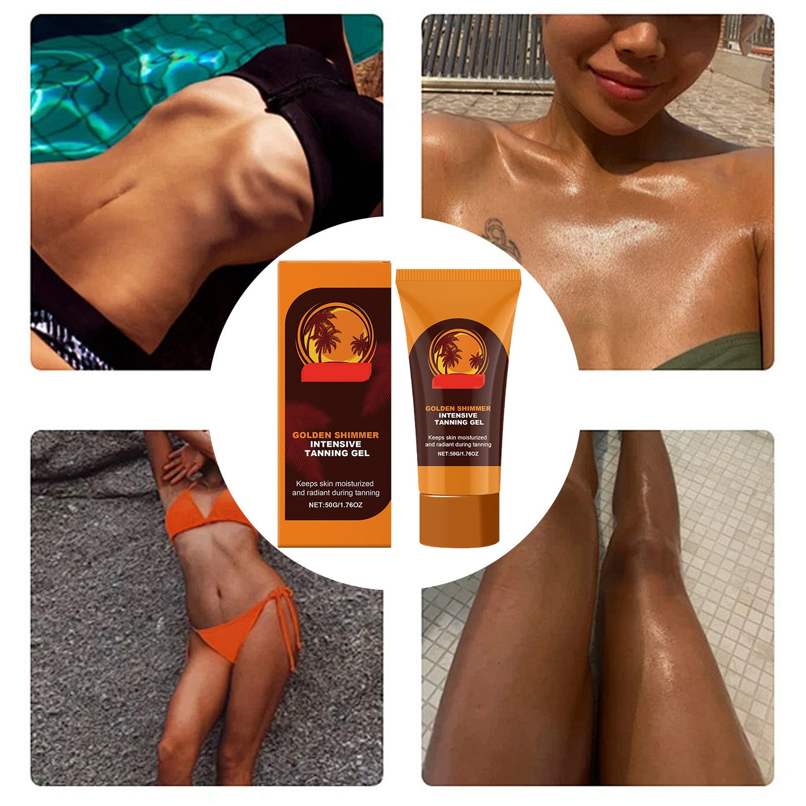 Golden Intensive Tanning Gel Designed Specifically For The Skin The Skin Color Is Natural And ...