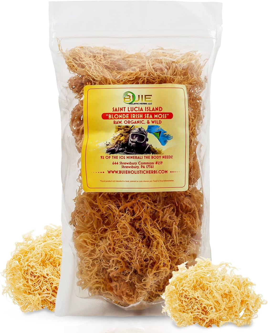 Golden Irish Sea Moss, Pure Wildcrafted, Nutrient-Rich, Dr. Sebi ...