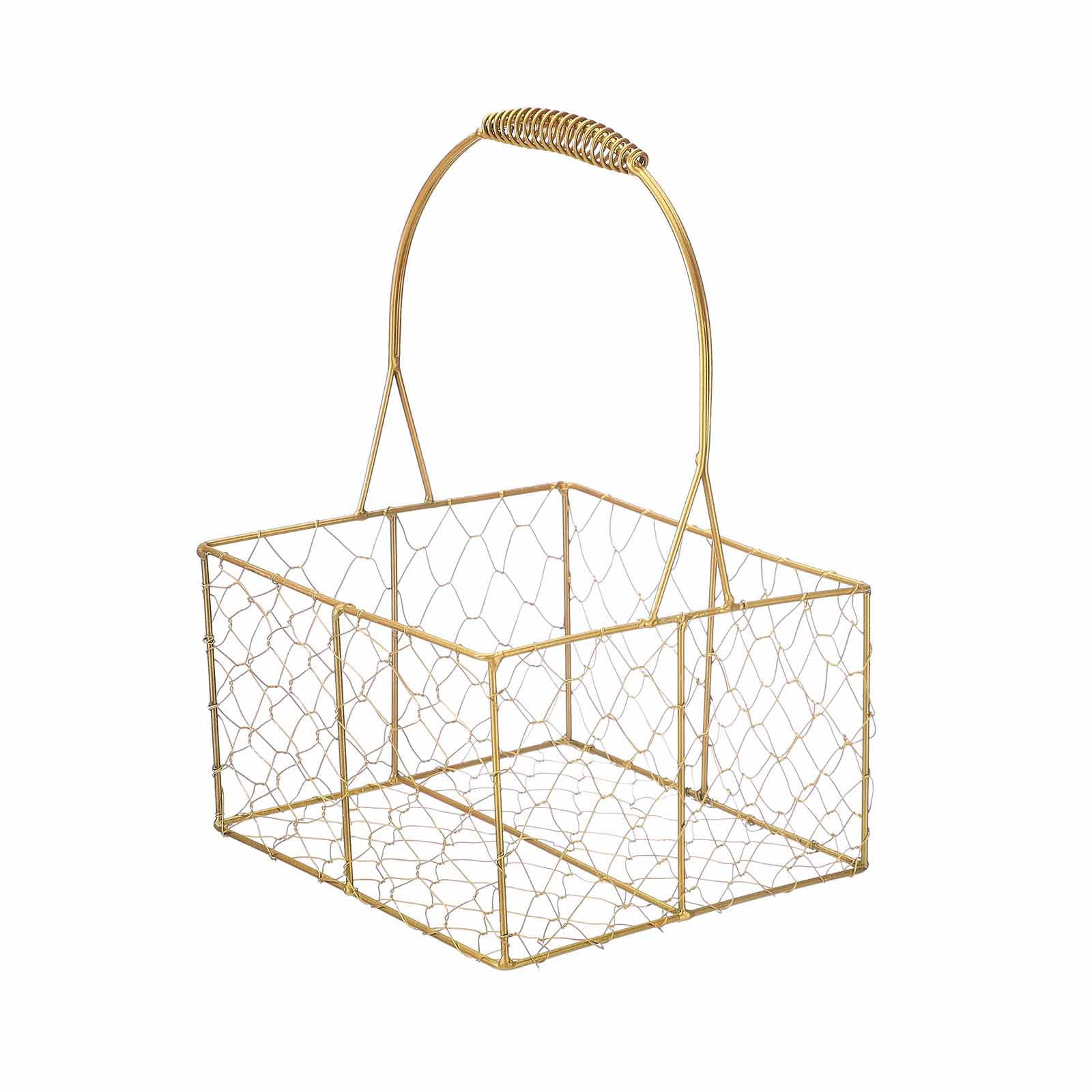 Golden Iron Crafts Hand Gift Flower Basket Handheld Flower Basket ...