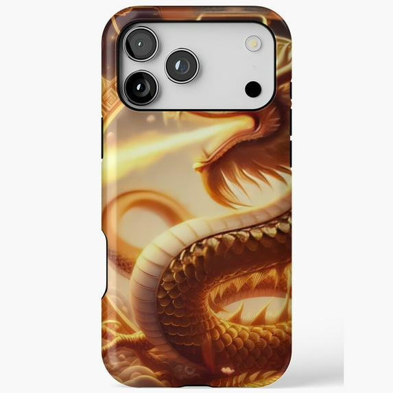 Golden Japanese Dragon In Spring Art iPhone Case 17 through 11 Pro Max ...