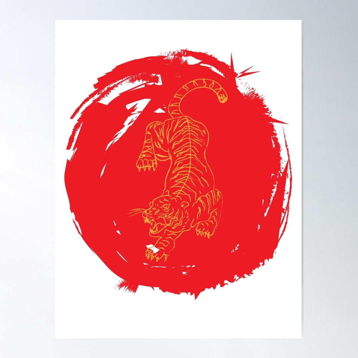 Golden Japanese Tiger Art, Japanese Golden Tiger, Japanese Tigger ...