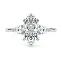 Golden Jewel 1.9 Ct Marquise Cut Diamond Ring - 14K White Gold Plated ...