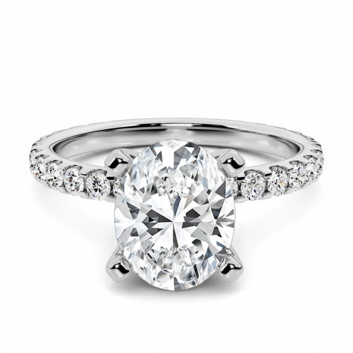 Golden Jewel 14K White Gold Plated 2 Ct Coval Cut Solitaire Engagement ...