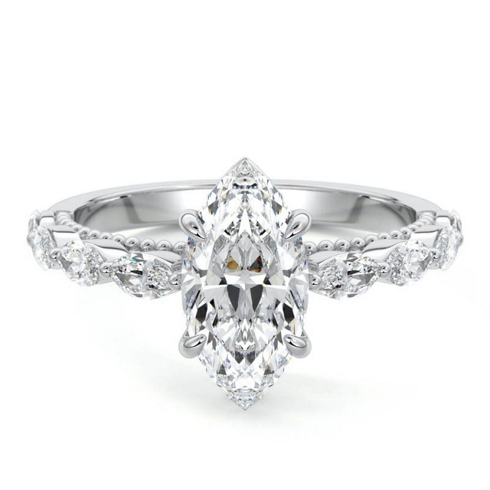 Golden jewel 14K White Gold Plated RIng For Women's - Marquise Cut 2 Ct ...