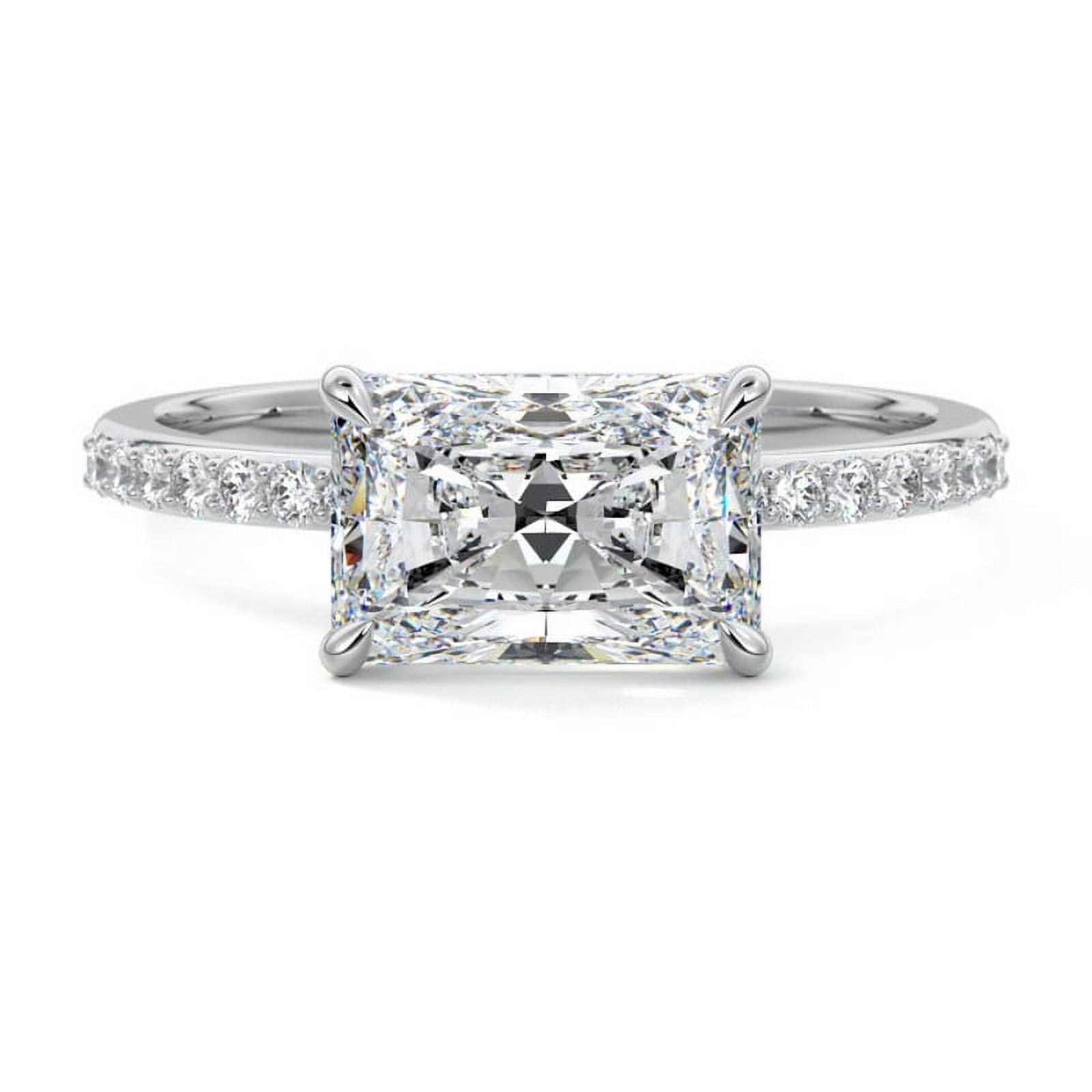Golden Jewel 2.2 Ct Radiant Cut Diamond Ring for Her - 14K White Gold ...