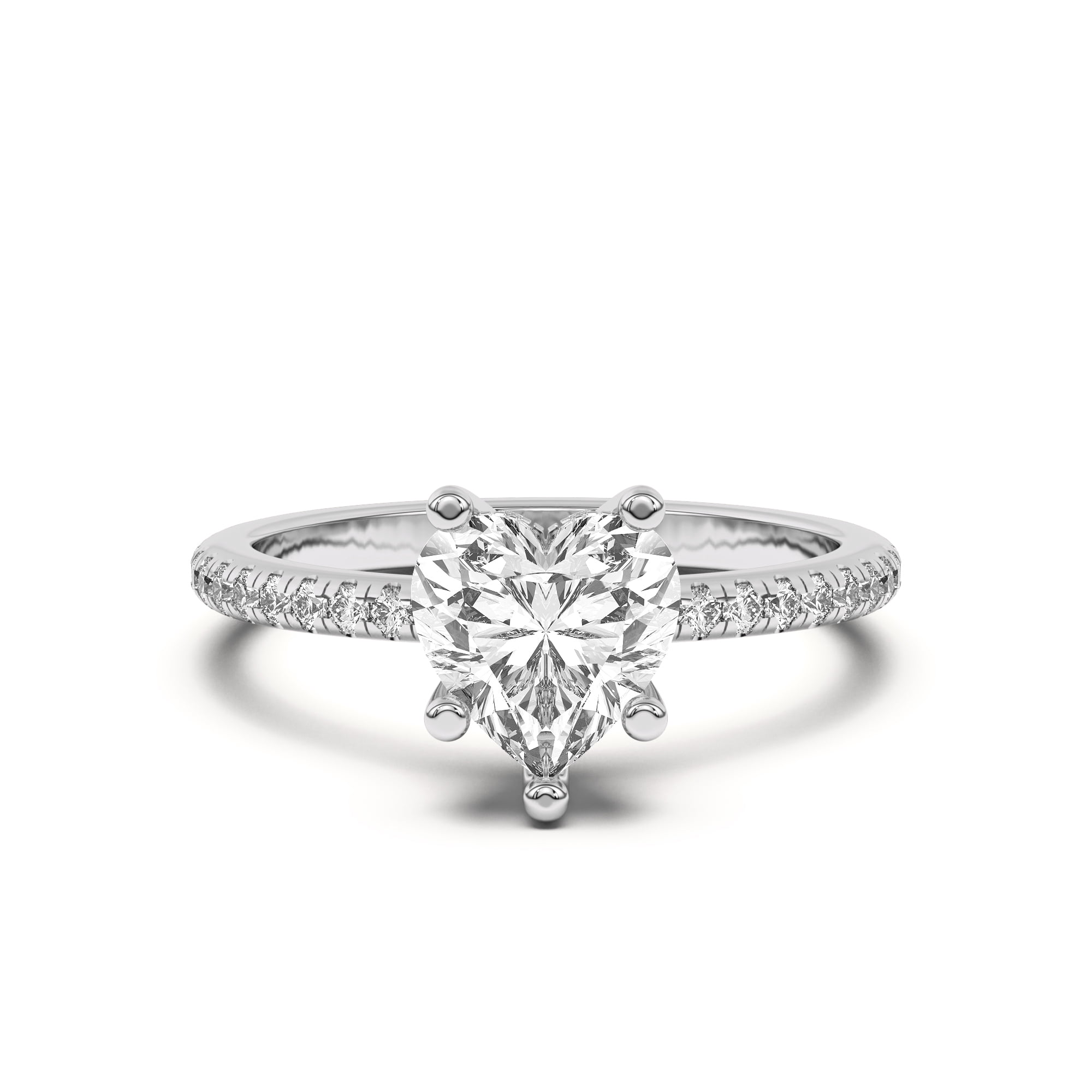 Golden Jewel 2 Ct Heart Cut Moissanite Hidden Halo Engagement Ring ...