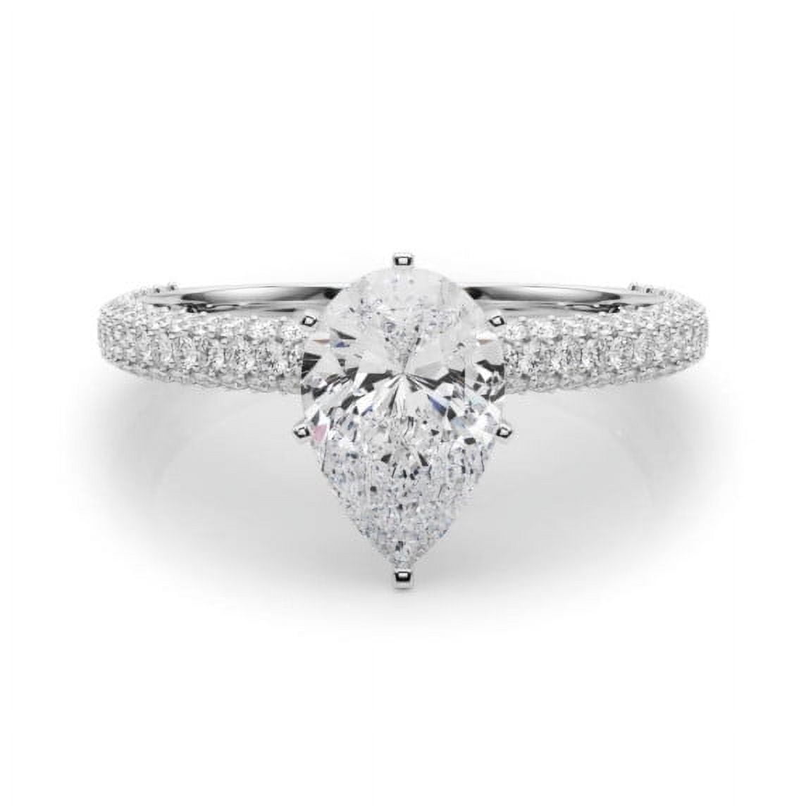 Golden Jewel Pear Cut Engagement Ring – 2 Ct Lab-Created Simulated ...