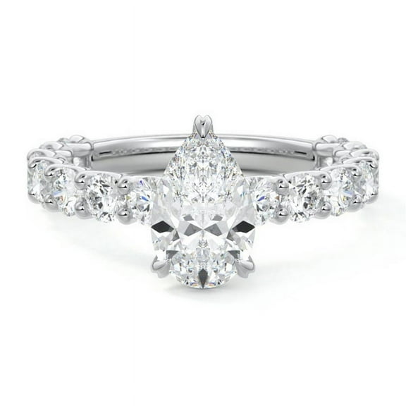 Crestin Jewel Prong Set 14k White Gold Over Wedding Rings - 1.6 Ct Oval ...