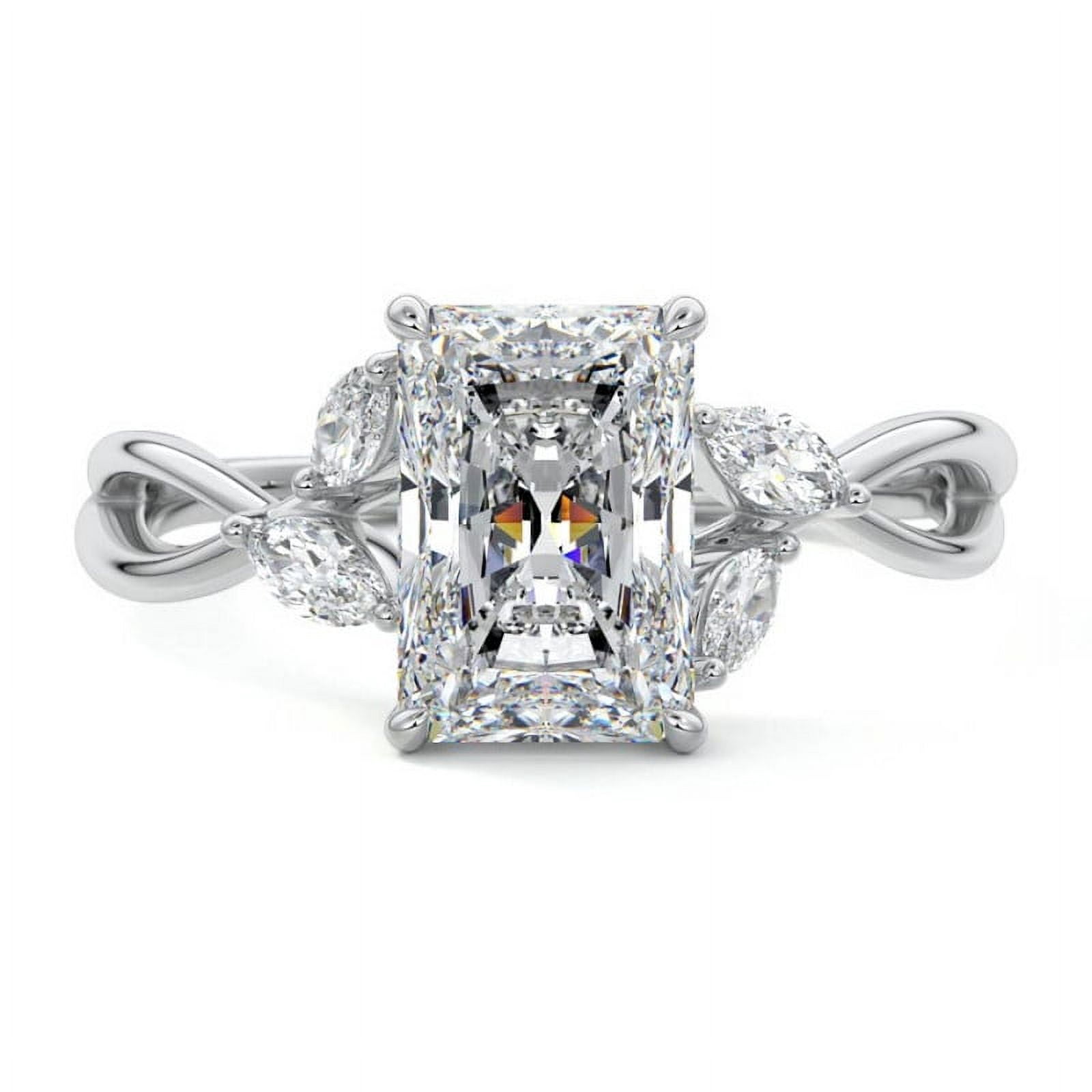 Golden Jewel Radiant Cut 1.6 Ct Lab Created Diamond Anniversary Ring ...