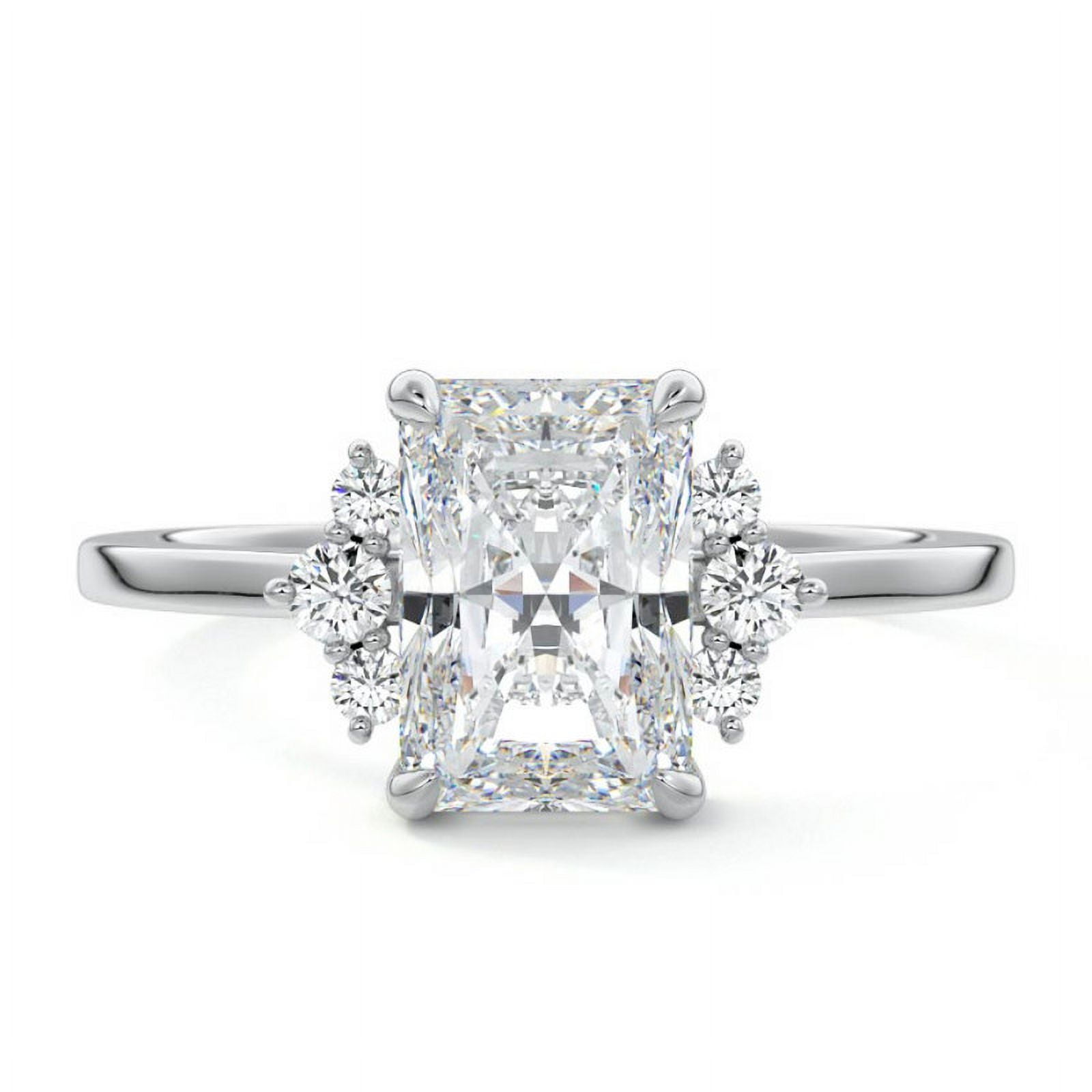 Golden Jewel Radiant Cut 1.7 Ct Lab Created Diamond Women Ring ...