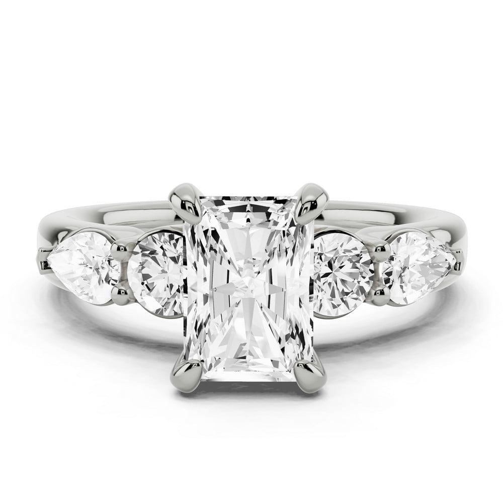 Golden Jewel Radiant Cut 5-Stone Diamond Ring - 2 Ct Engagement Wedding ...