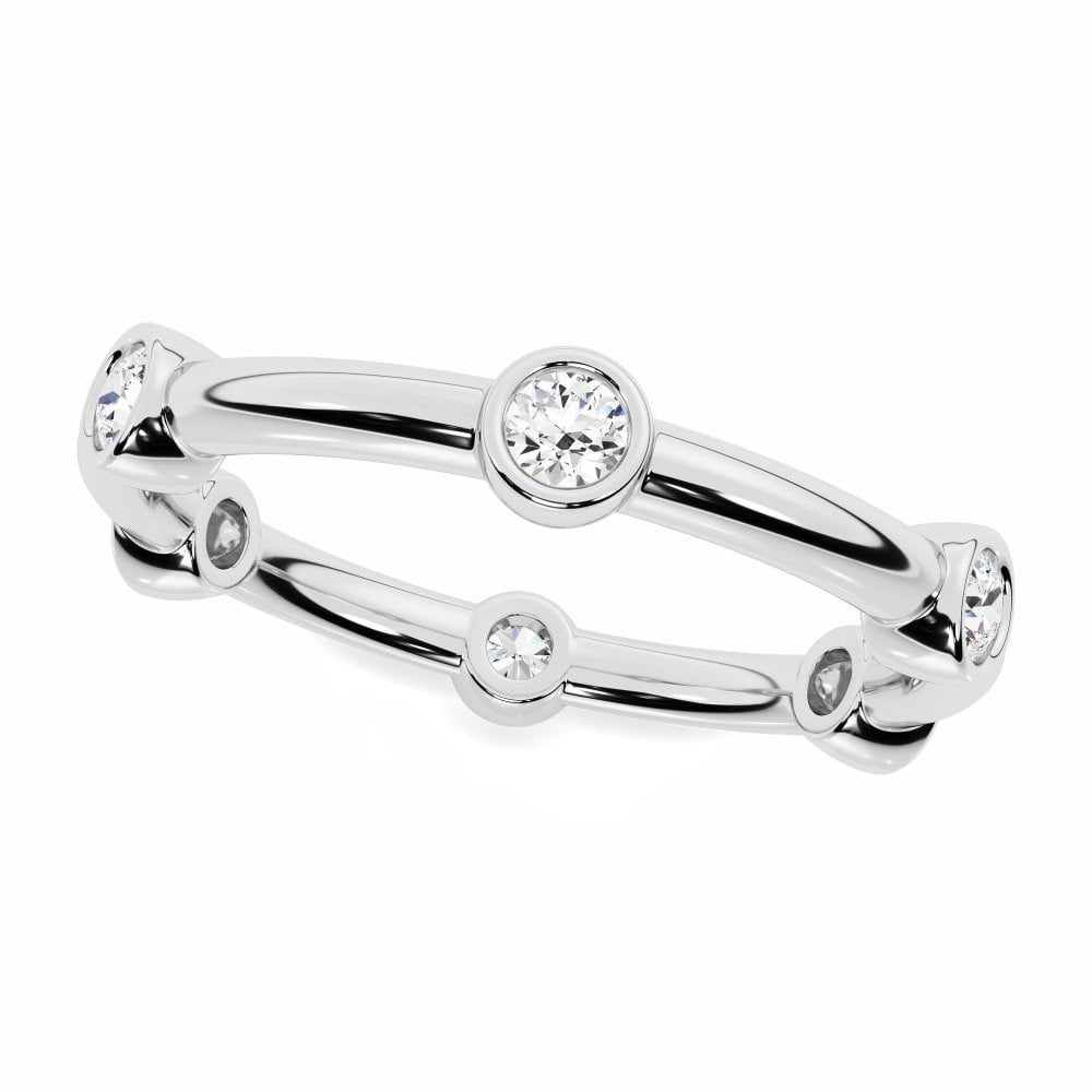 Golden Jewel Round Cut 1.5 Ct Full Eternity Engagement Ring - Bezel Set ...