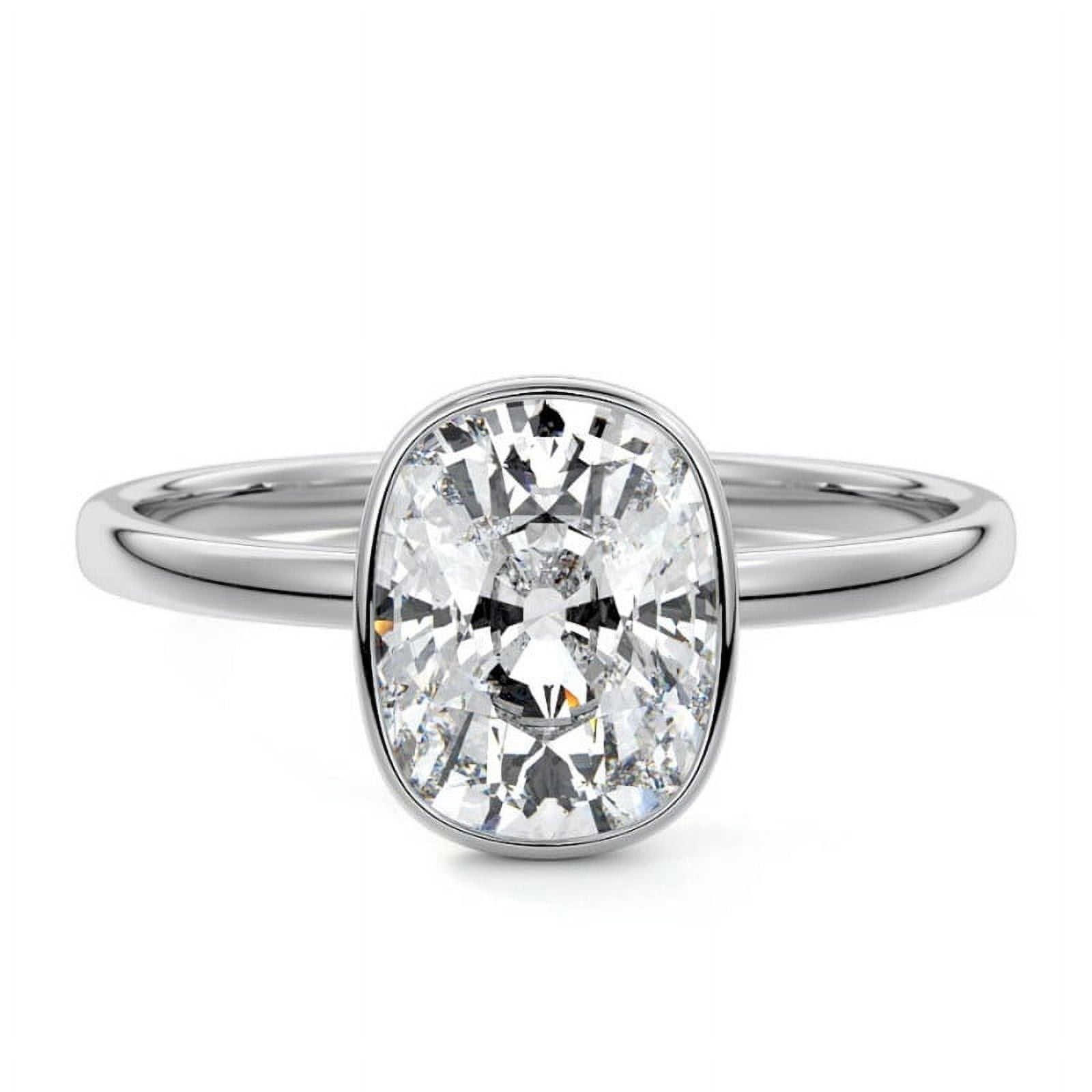 Golden Jewel Solitaire 1.9 Ct White Cushion Cut Diamond Ring - 14K ...