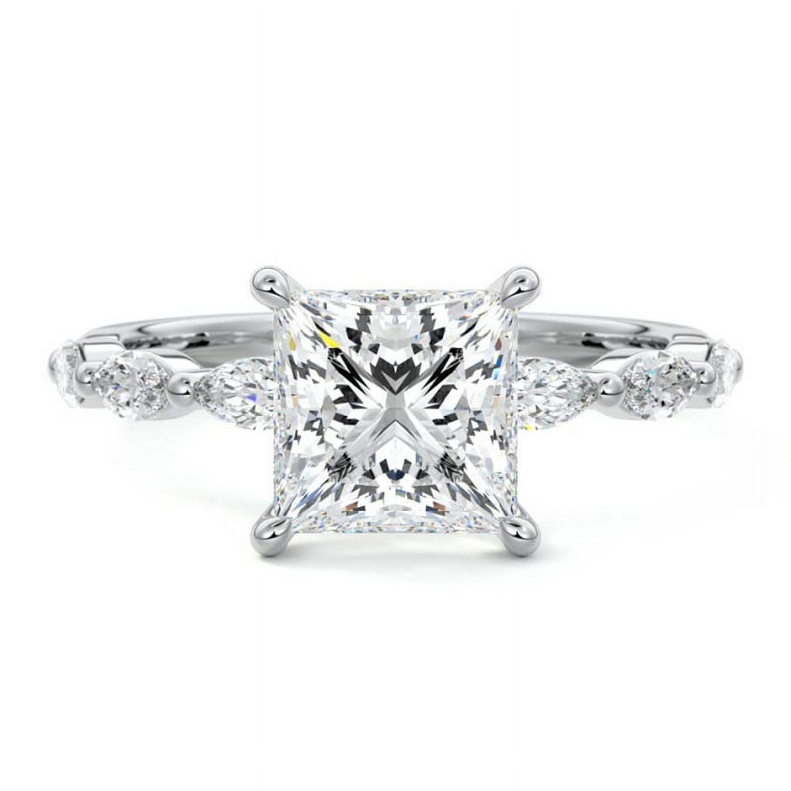 Golden Jewelry 14K White Gold Plated Ring for Her - Excellent 1.9 Ct ...