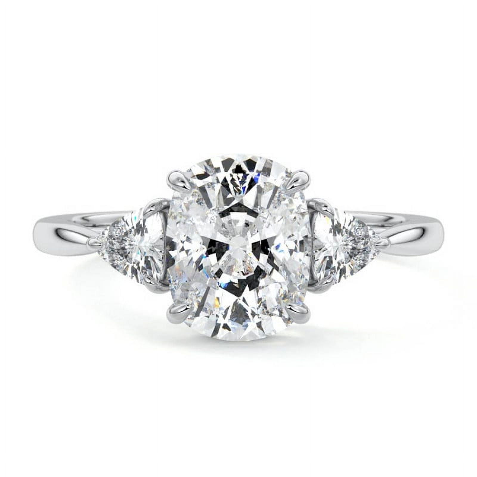 Golden Jewelry 14K White Gold Plated Solitaire Ring - 14K Silver ...