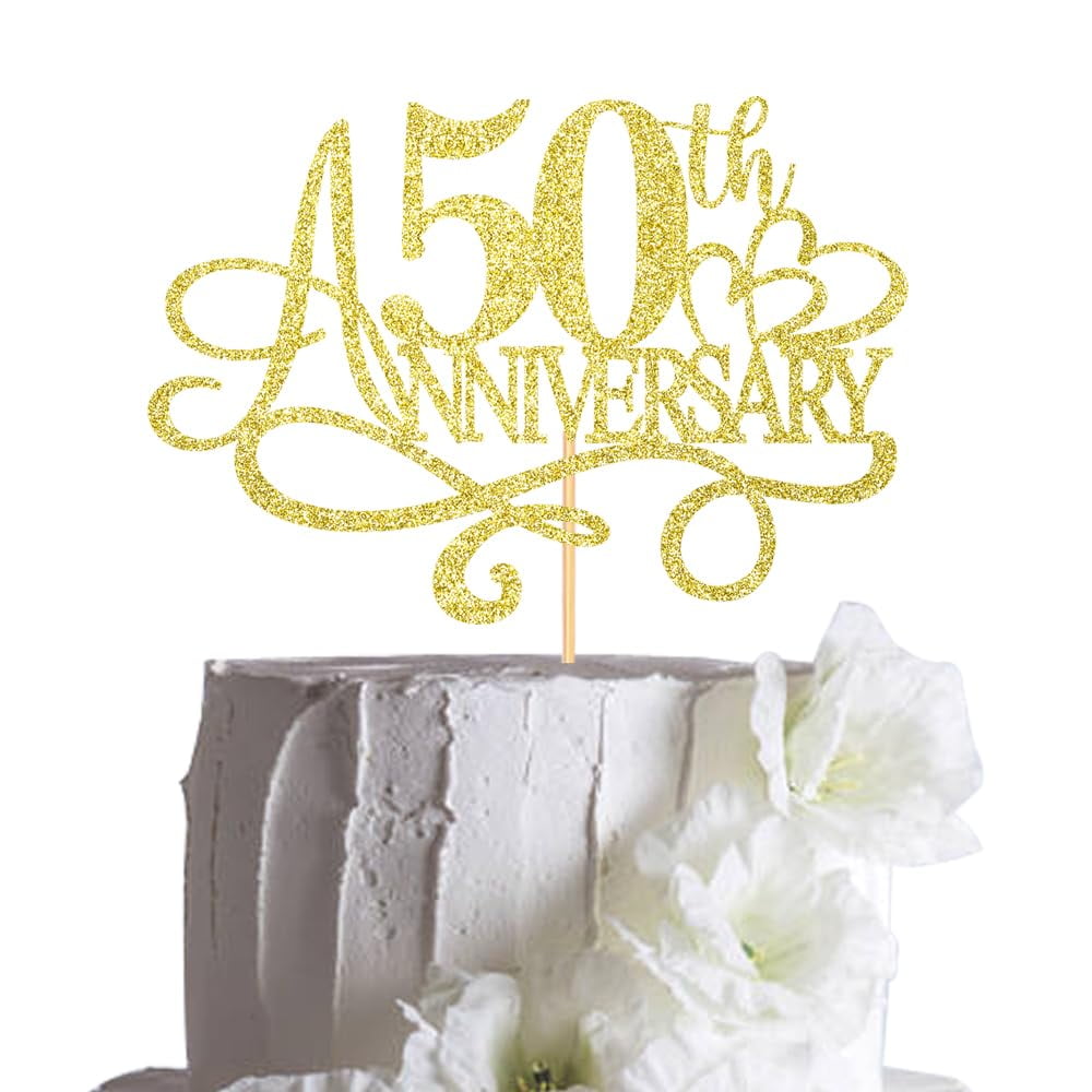 Golden Jubilee: 50th Anniversary Cake Toppers for Wedding and Birthday ...