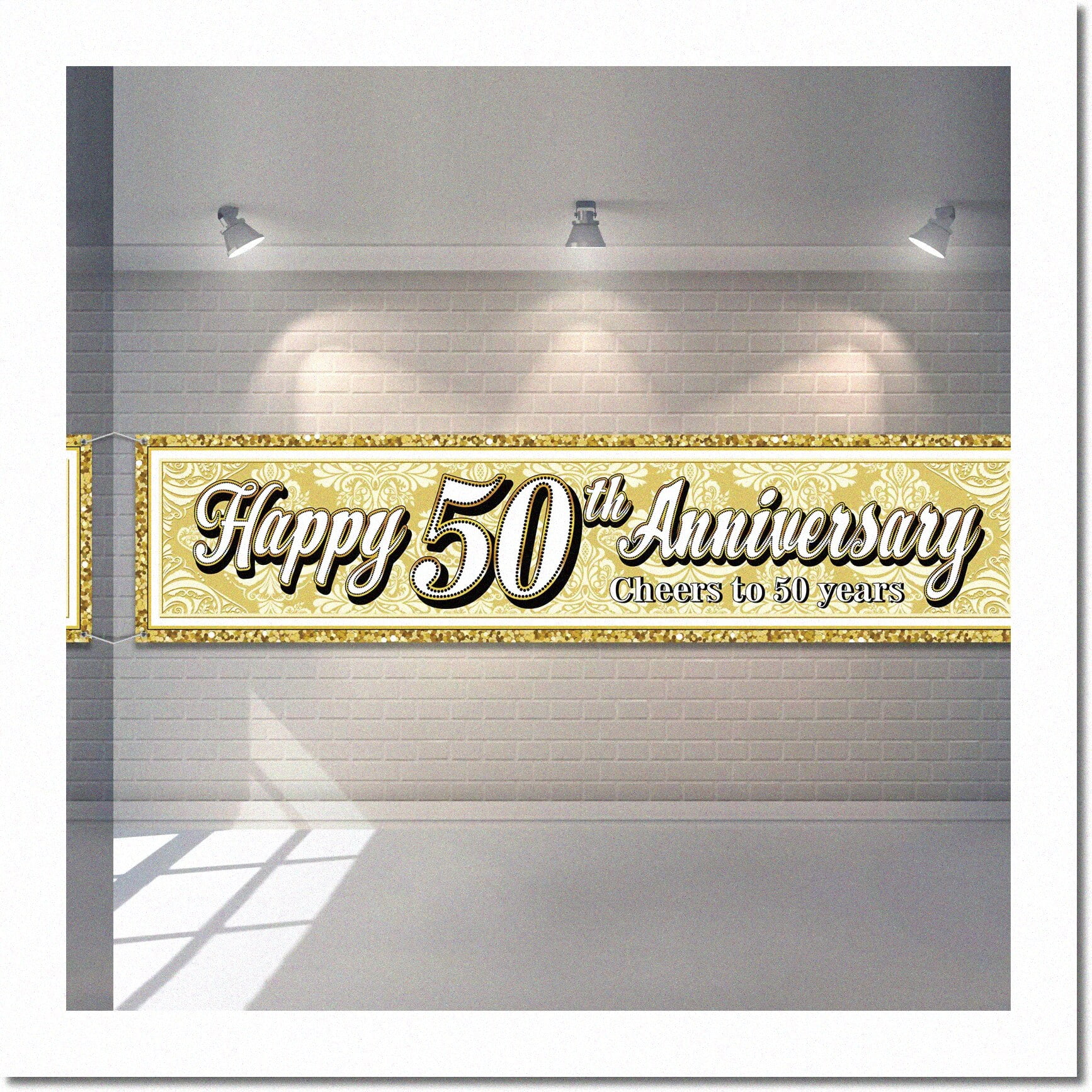 Golden Jubilee Celebration Banner - Sparkling 50th Anniversary ...