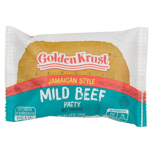 Golden Krust Mild Beef Jamaican Frozen Appetizer Patties, 1ct, 5oz (142g) - Walmart.com