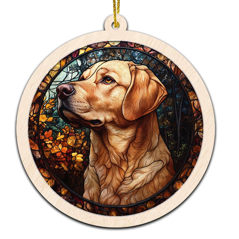 Golden Lab Stained Glass Suncatcher Ornament – Holiday Ornament with ...