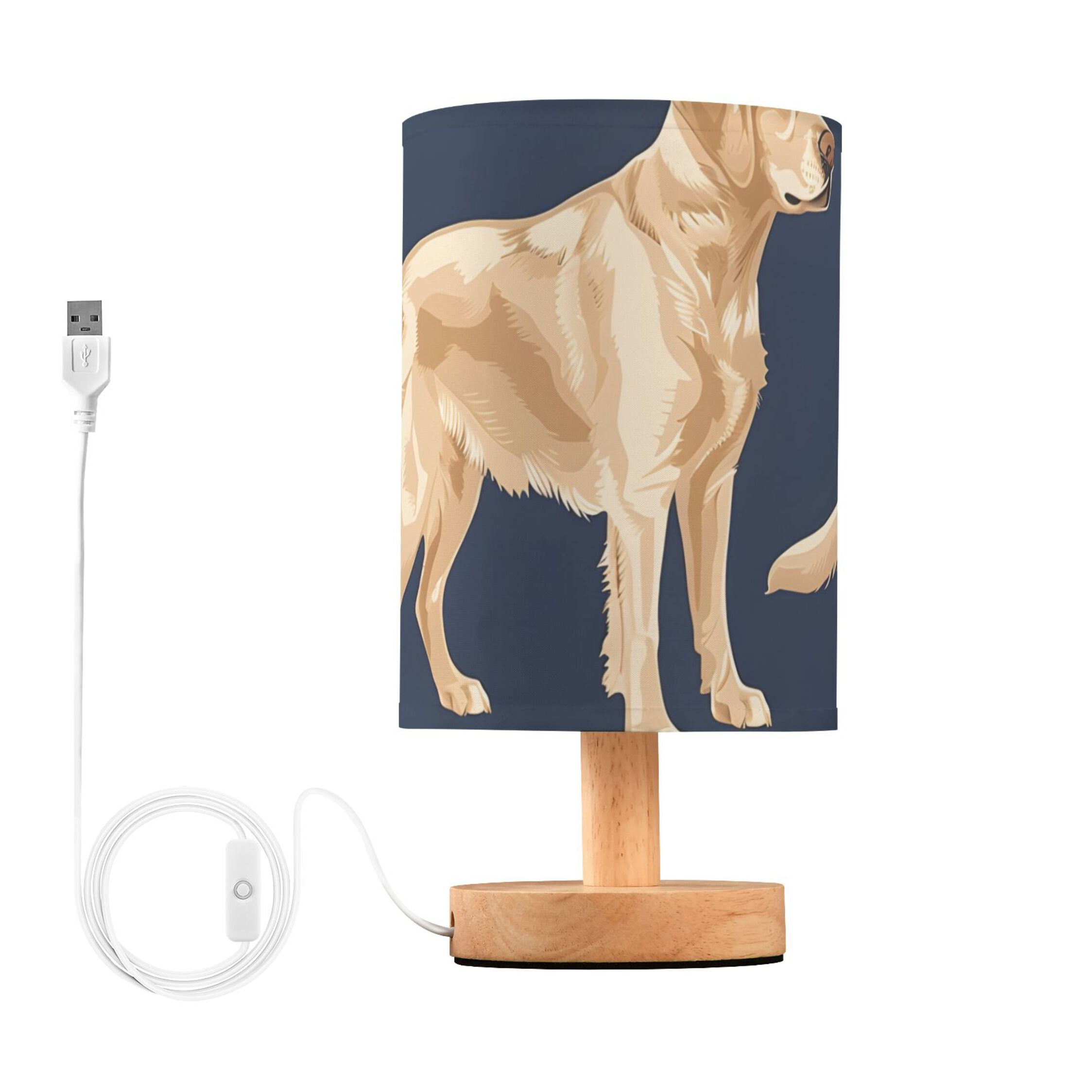 Golden Labrador Dog Bedside Desk Lamp LED Table Nightstand Lamps Warm ...