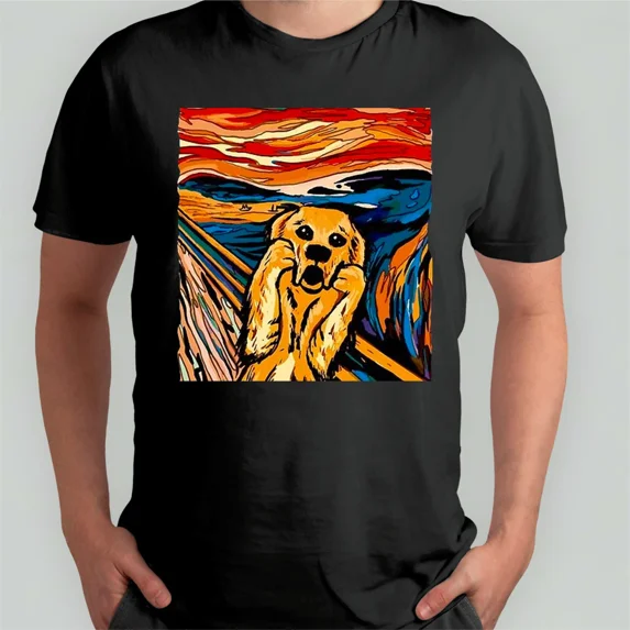 Golden Labrador Scream Patriot Men'S Gift 100% Cotton T-Shirt, All ...