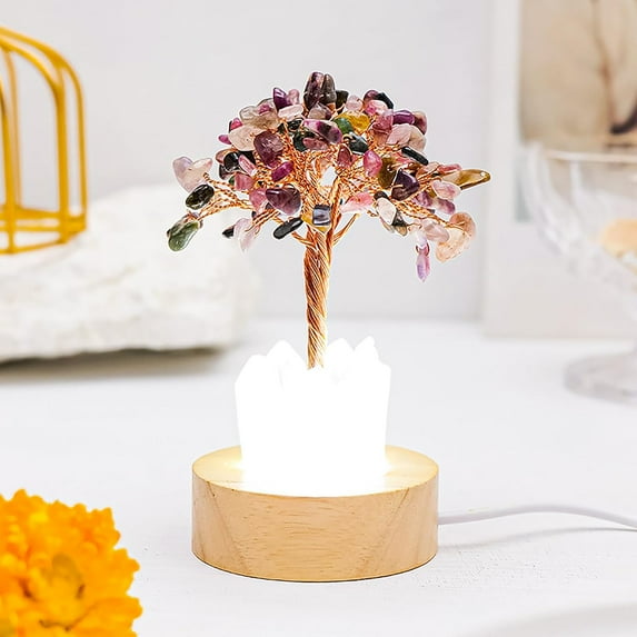Golden Lamp of Wealth - Citrine Tree, Natural Crystal Tree Night Light ...