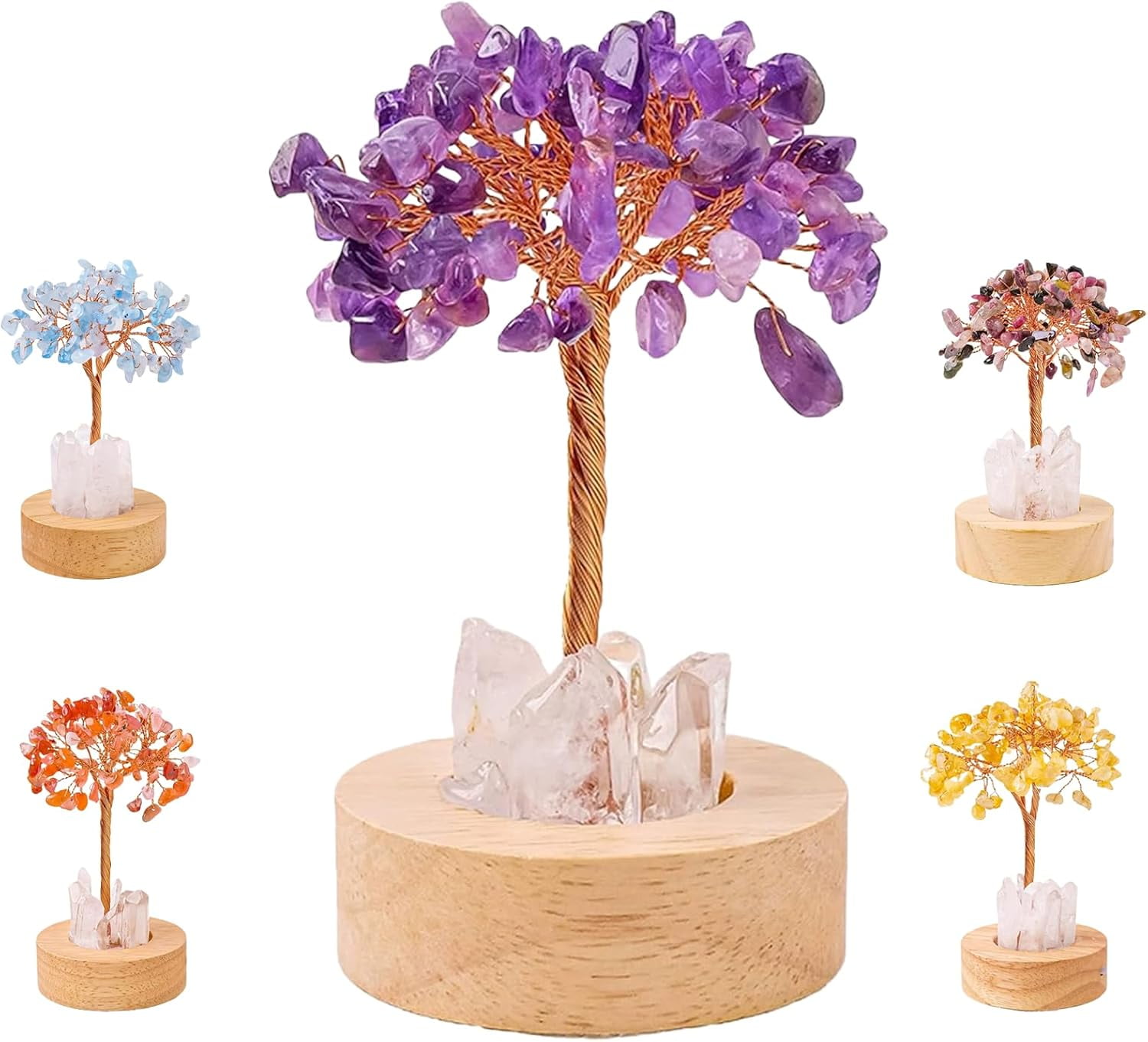 Golden Lamp of Wealth - Citrine Tree, Natural Crystal Tree Night Light ...