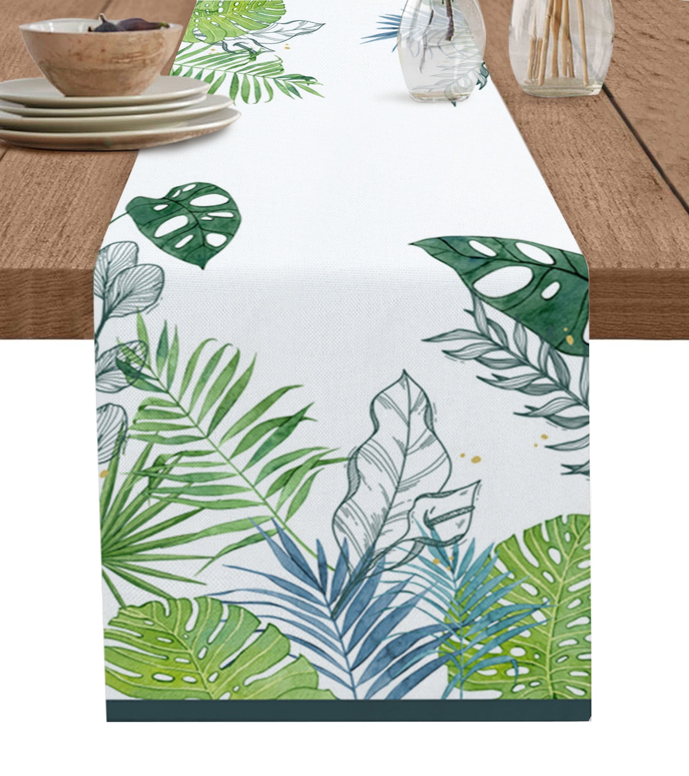 Golden Leaves Black Background Table Runner Wedding r Table Cover ...