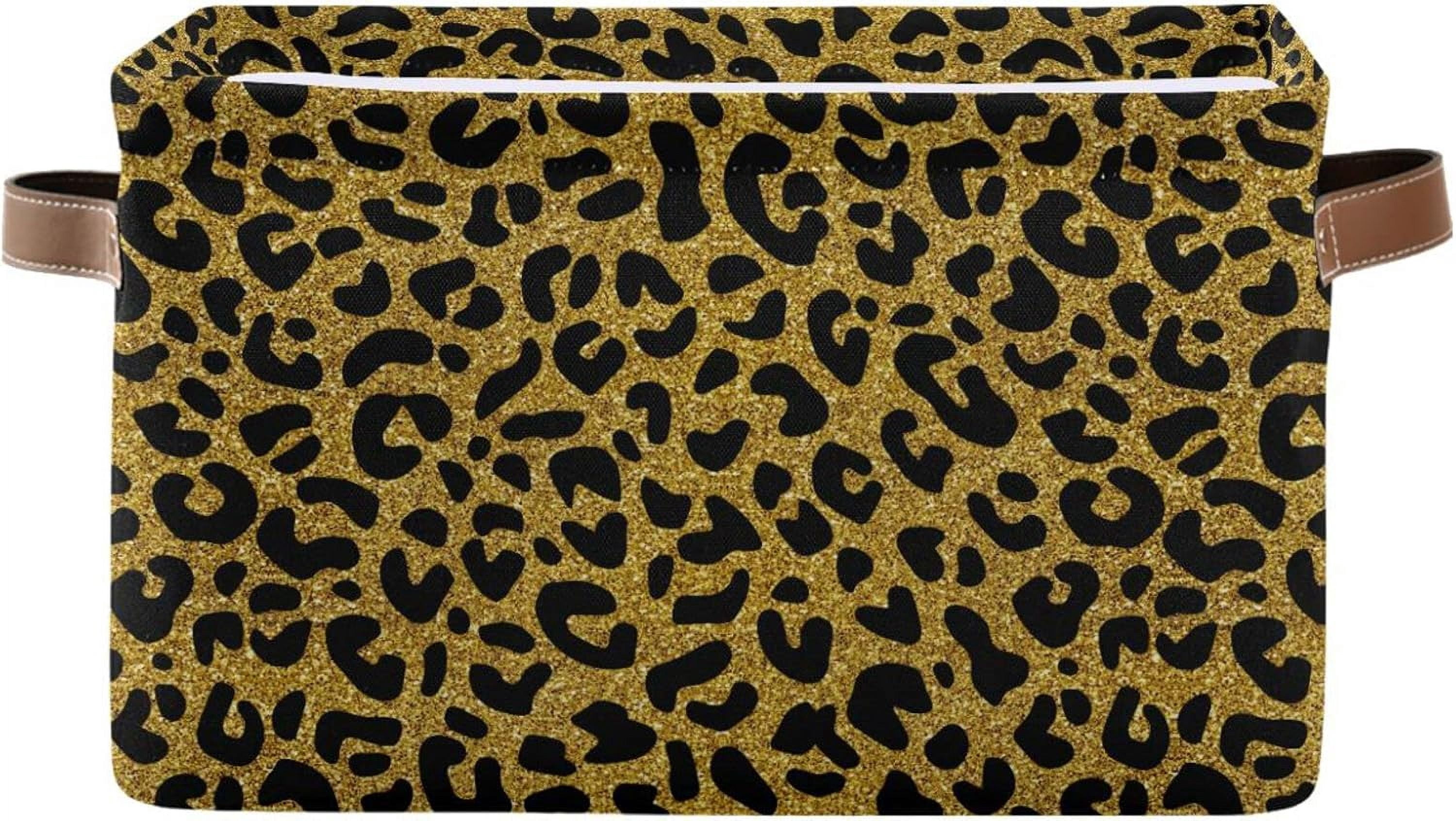 Golden Leopard Print Cheetah Foldable Storage Box Storage Basket ...