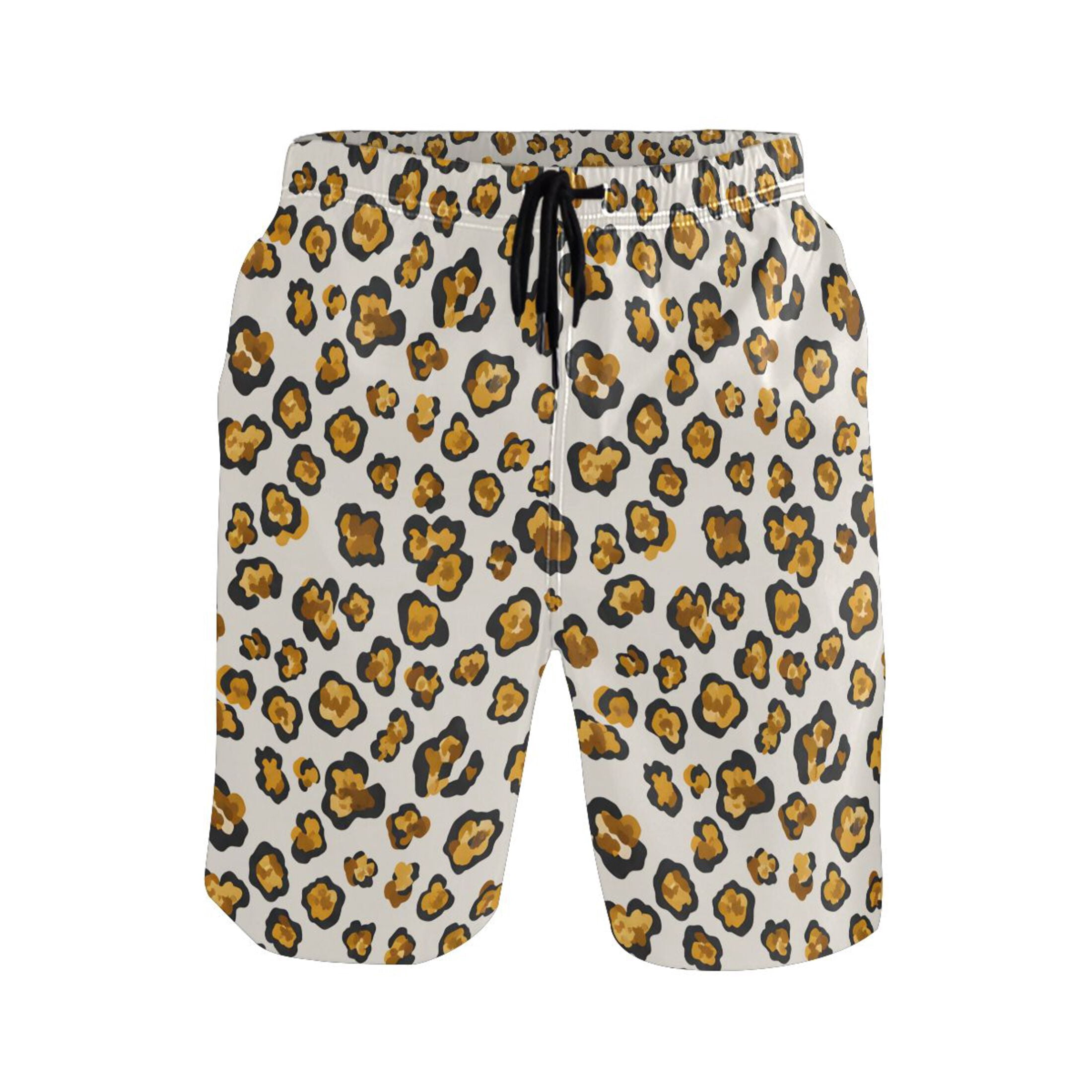 Golden Leopard Print Pattern Mens Swim Trunks Quick Dry Board Shorts ...
