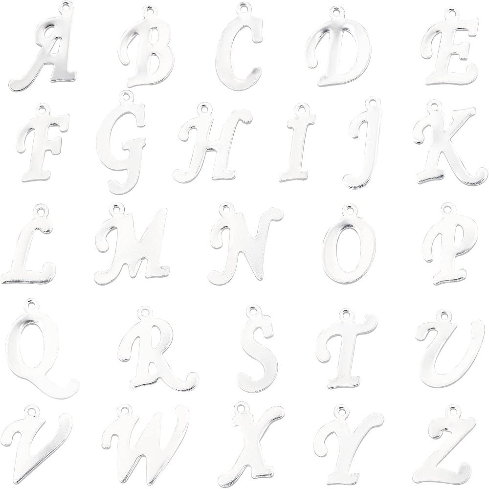 Golden Letter A-Z Alphabet Charms - Stainless Steel Hypoallergenic ...