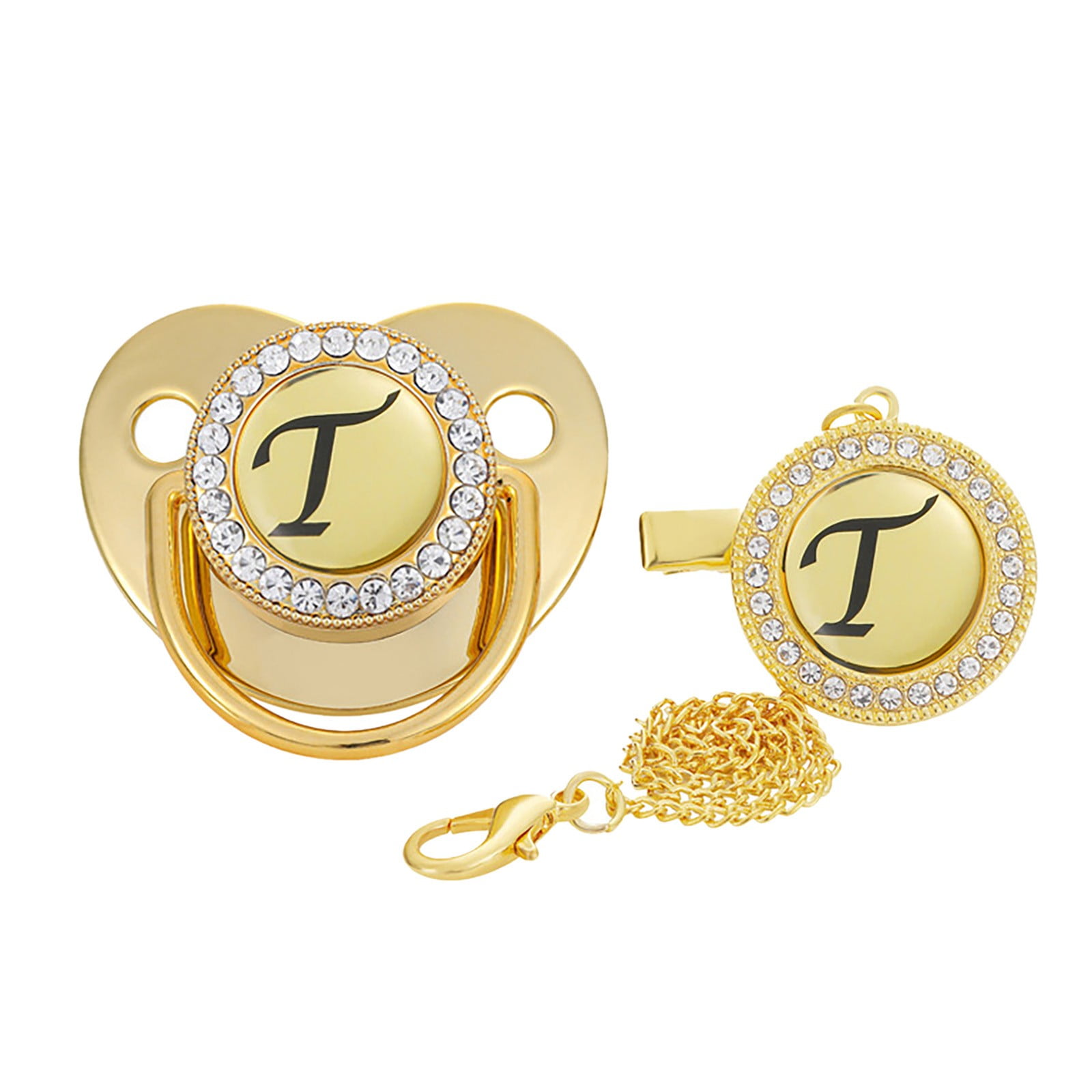 Golden Letter Baby Pacifier, Personalized Bling Pacifier with Pacifier ...