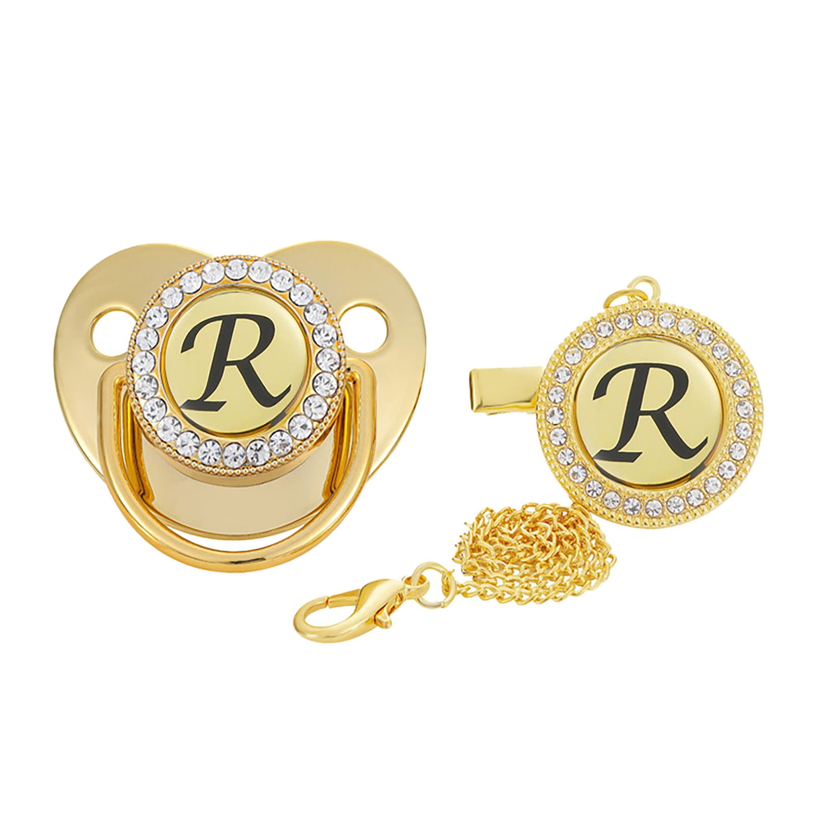 Golden Letter Baby Pacifier, Personalized Bling Pacifier with Pacifier ...