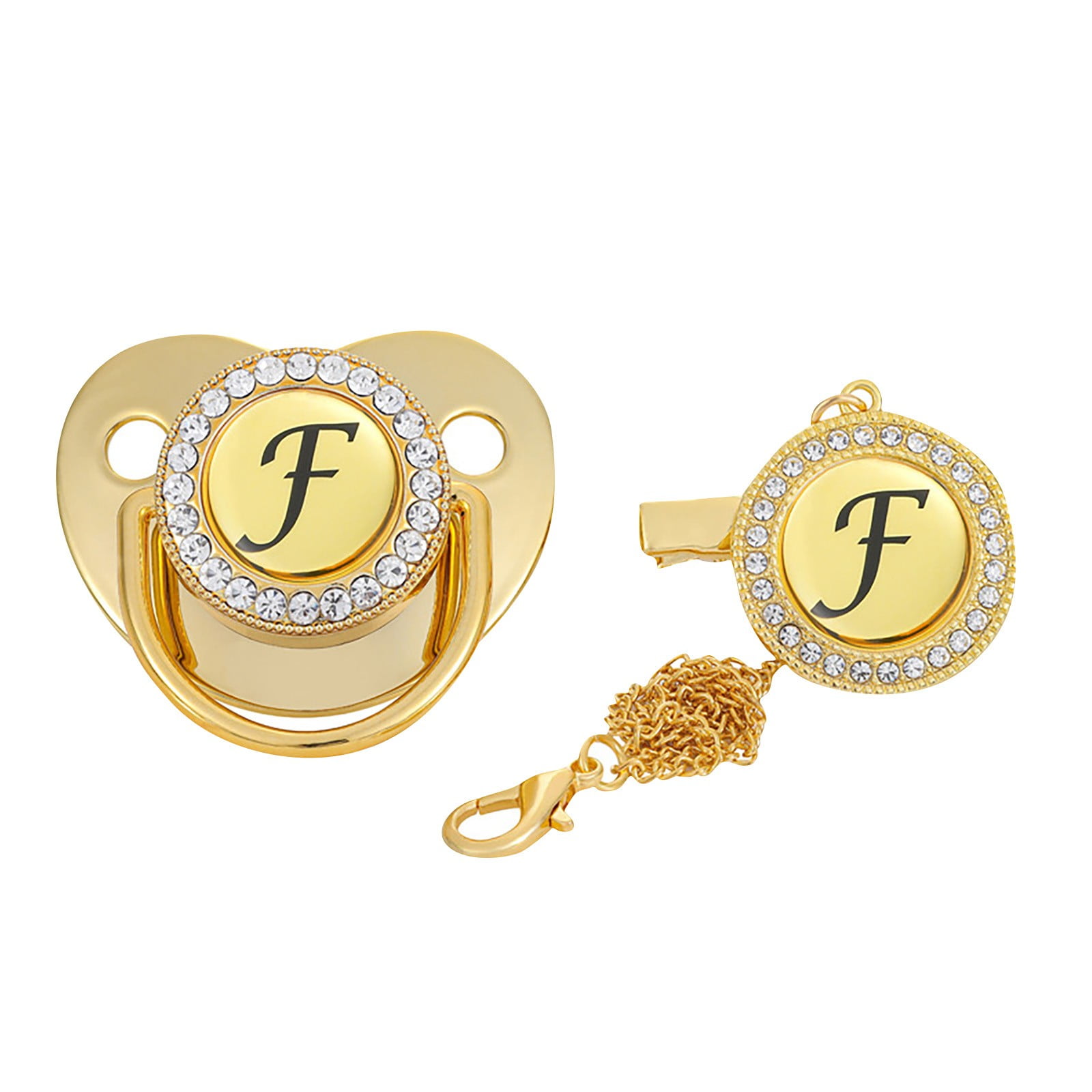 Golden Letter Baby Pacifier, Personalized Bling Pacifier with Pacifier ...