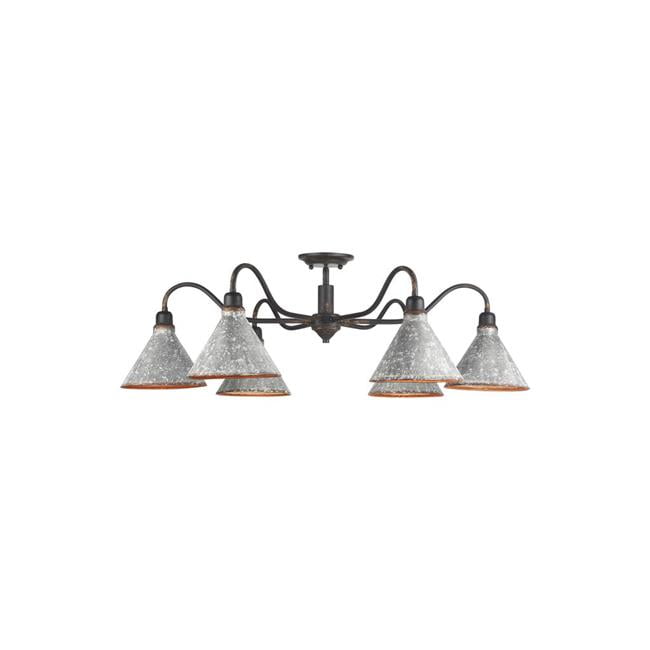 Golden Lighting 0877-6SF ABI-GV Jasper 6-Light Semi-Flush Mount in ...