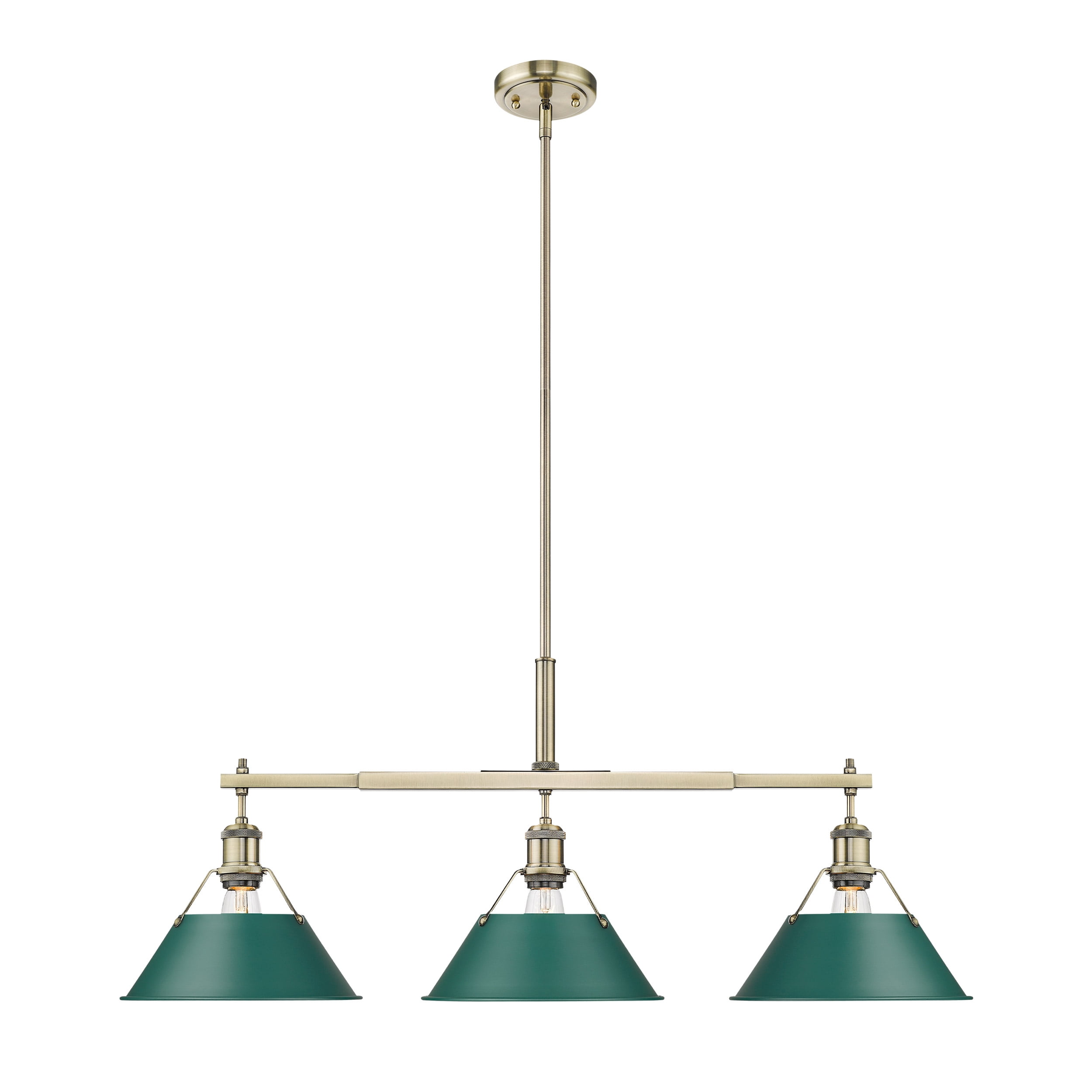 Golden Lighting 3306-Lp Ab Orwell 3 Light 36" Wide Linear Pendant ...