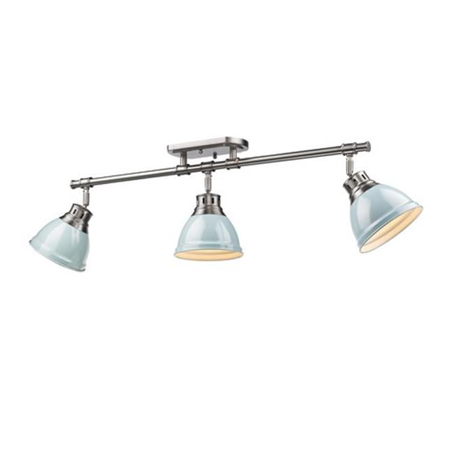 Golden Lighting Duncan 3 Light Semi-Flush - Track Light in Pewter with ...