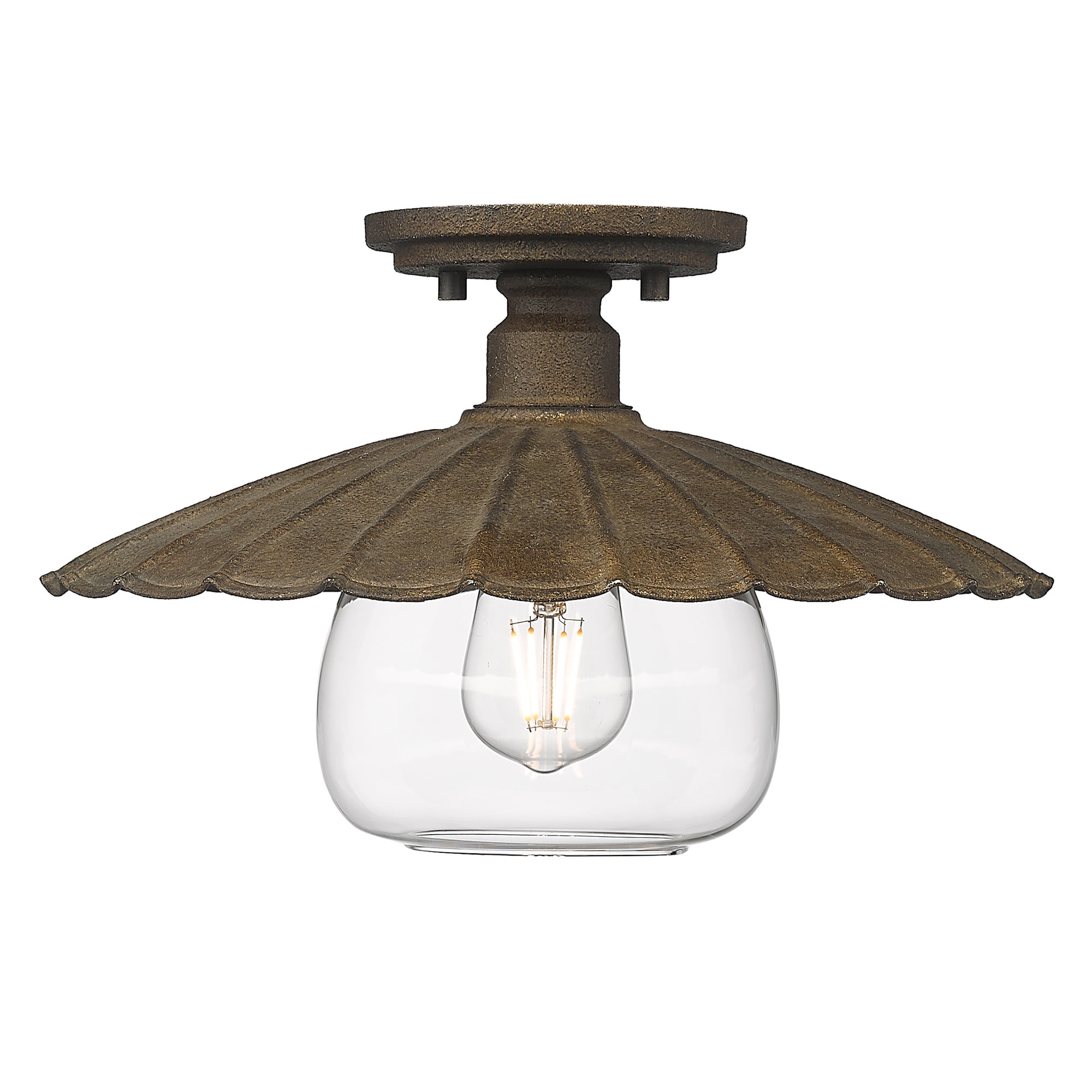 Wry Lighting Clemence 1-light Flush Mount in Dark Rust - Walmart.com