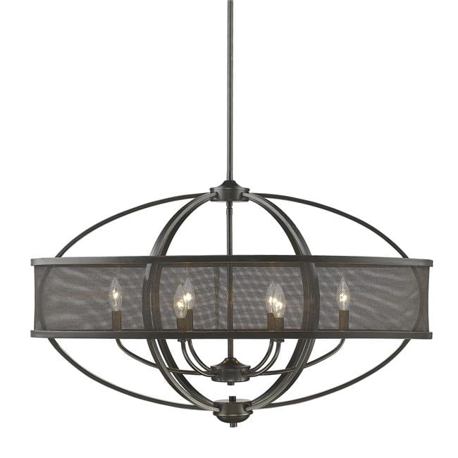 Golden Lighting Colson EB Linear Chandelier in Etruscan Bronze ...