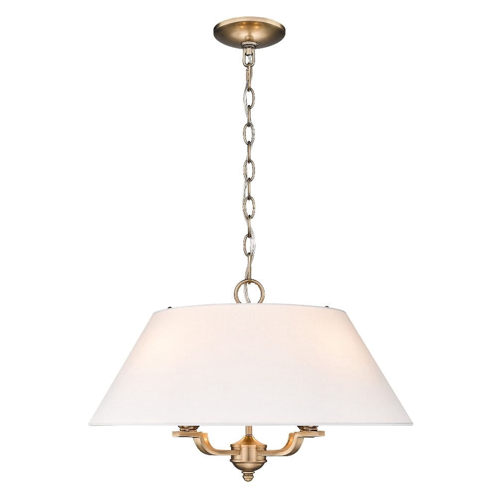 Golden Lighting Coretta 4 Light Pendant in Modern Brass with Ivory ...
