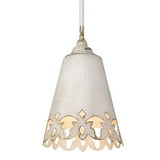 Golden Lighting Eloise 1-Light Metal Small Pendant in Antique Ivory ...