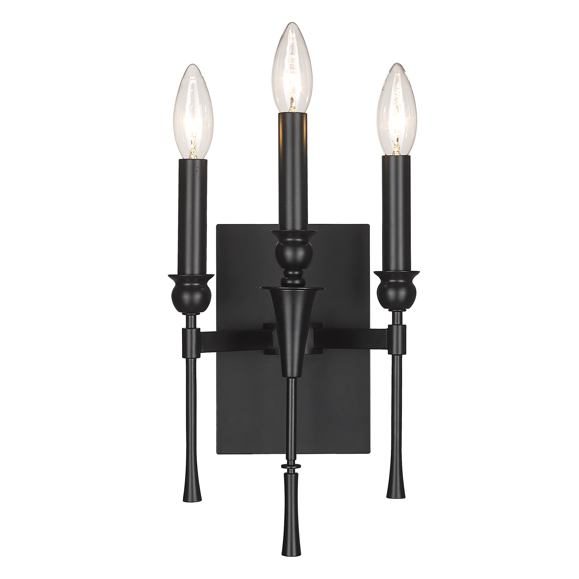 Golden Lighting Landon 3-light Wall Sconce in Matte Black - Walmart.com
