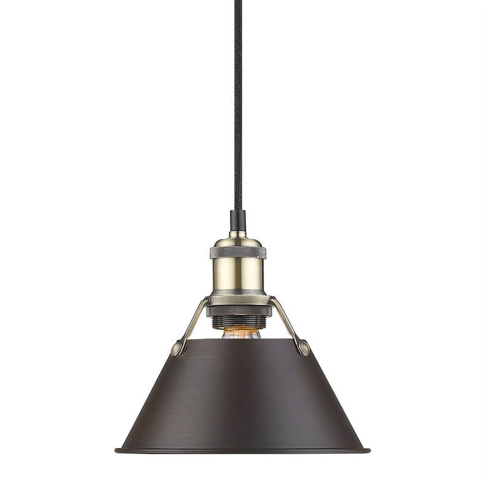Mini Pendant in Aged Brass with Rubbed Bronze Shade - Walmart.com