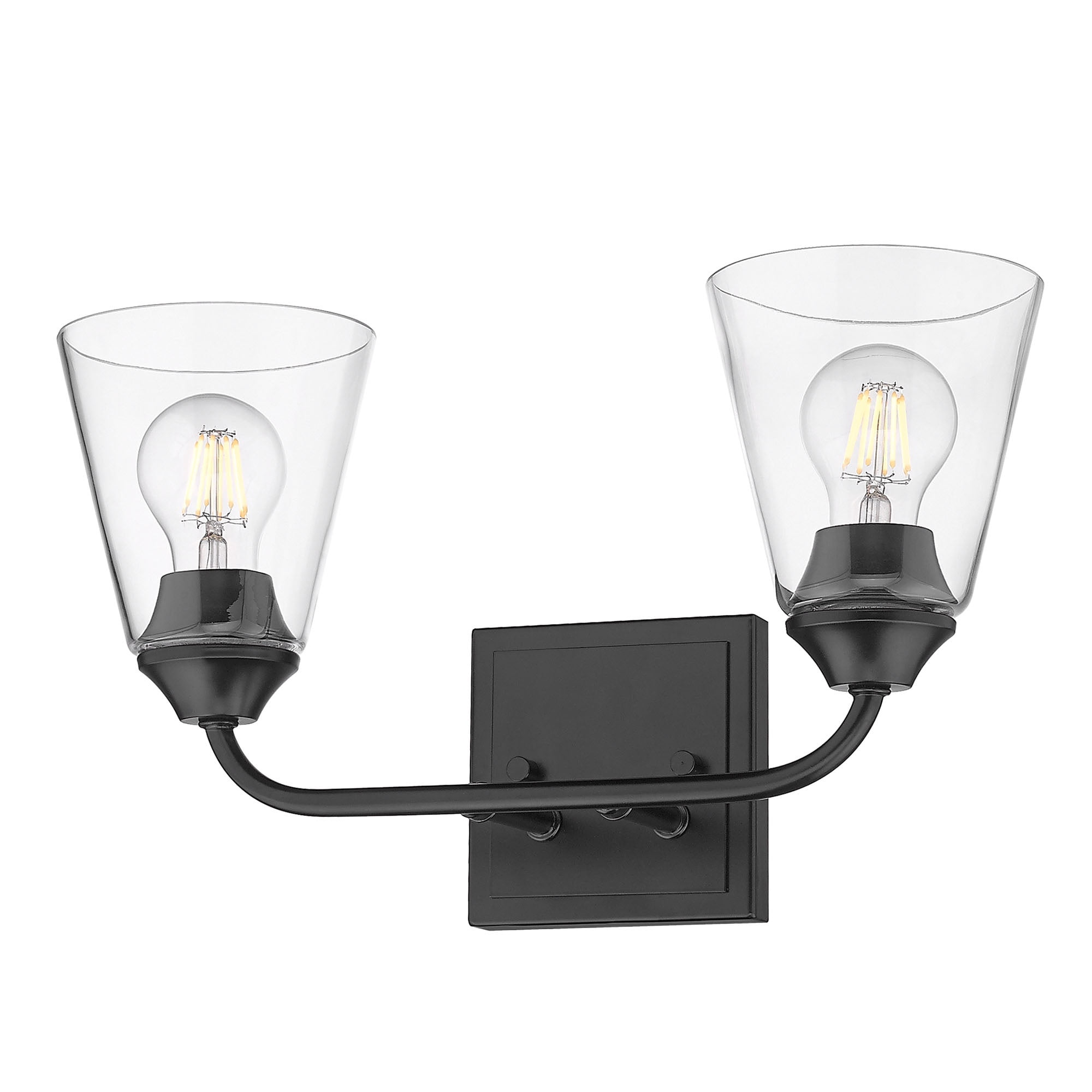 Golden Lighting Ormond 2-light Vanity in Matte Black - Walmart.com