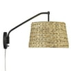 Golden Lighting Ryleigh Wall Sconce, 1-Light, Matte Black, Sisal Shade ...