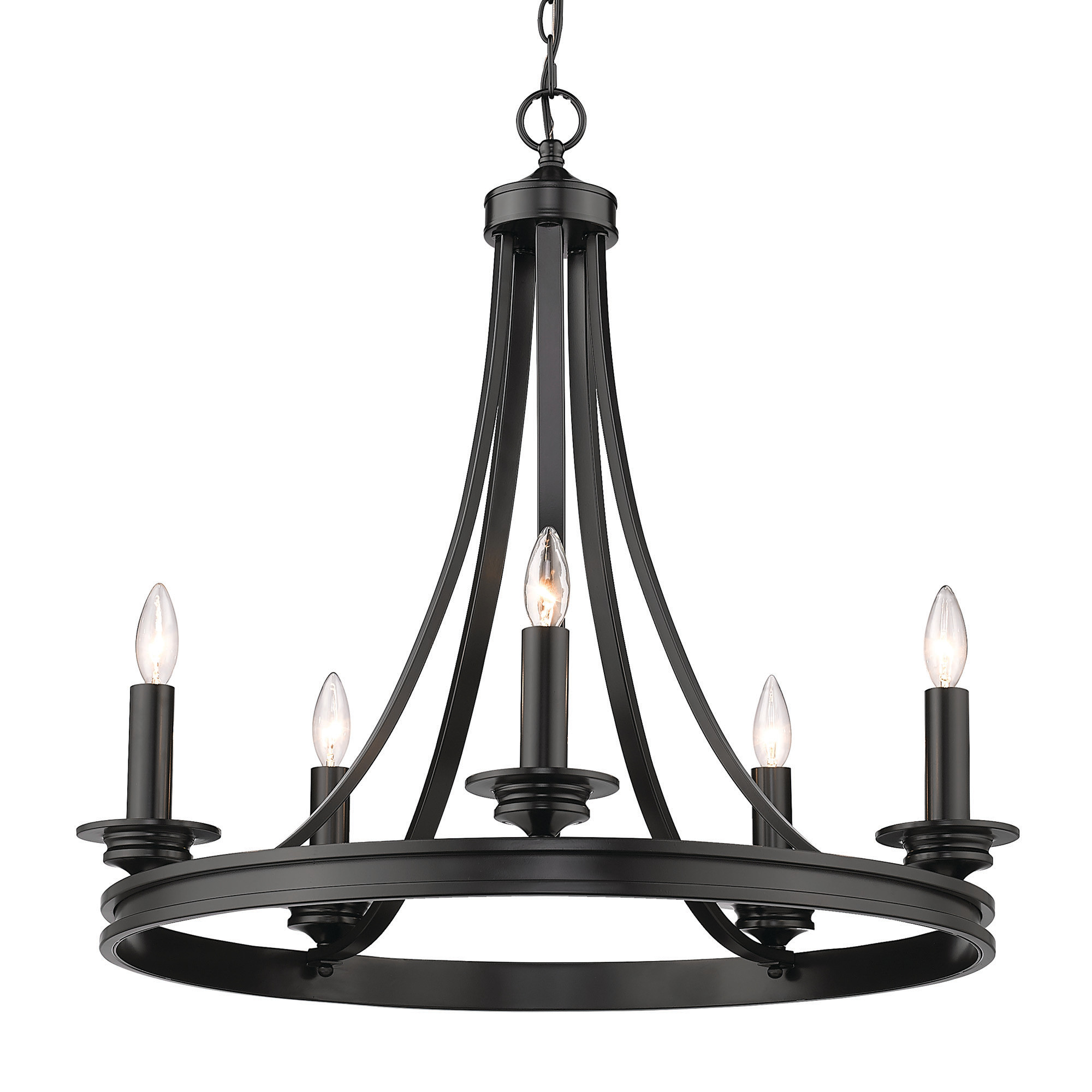 Desaki Kitchen Island Style Matte Black 5-light Chandelier - Walmart.com