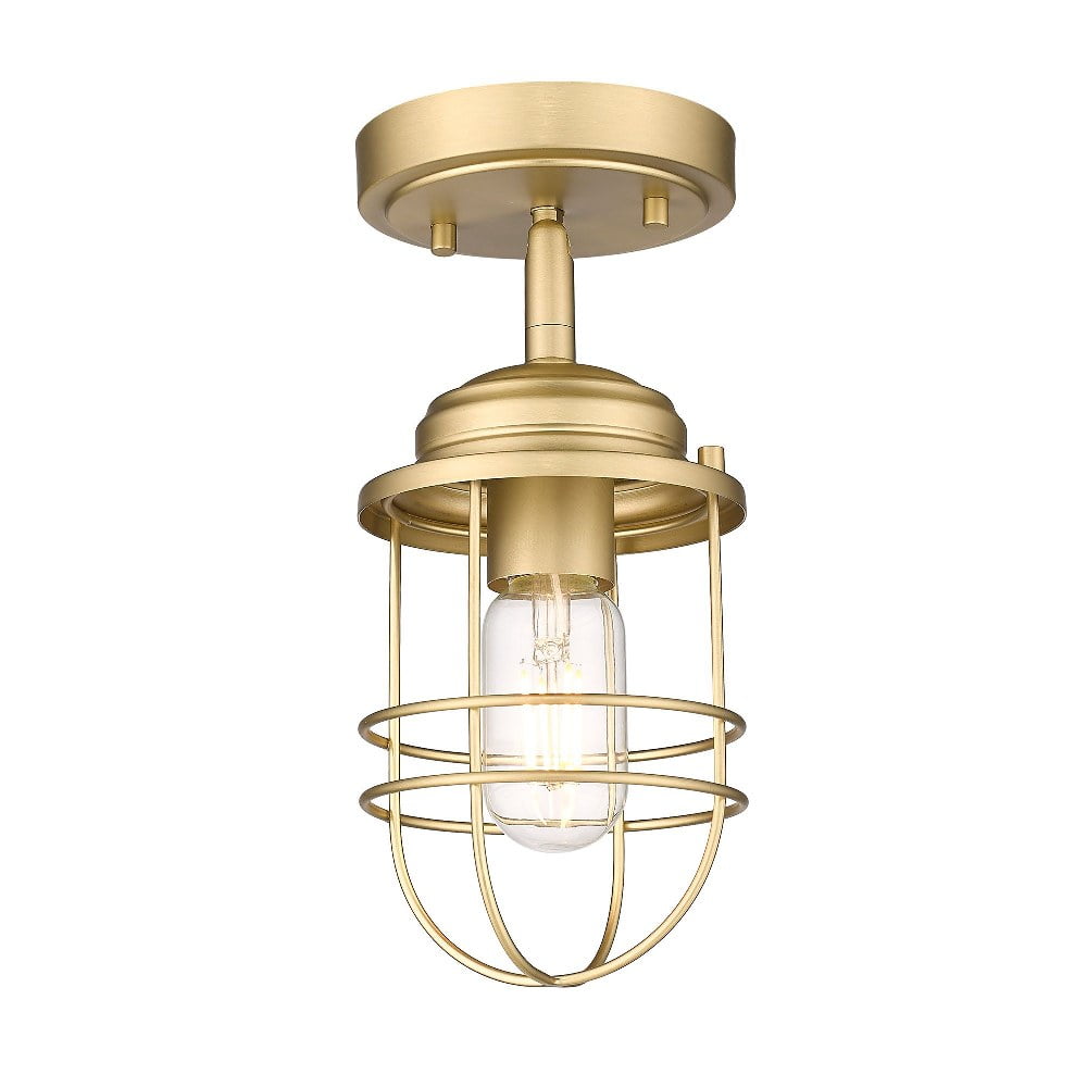 Golden Lighting Seaport 1-light Semi-Flush Mount in Brushed Champagne ...