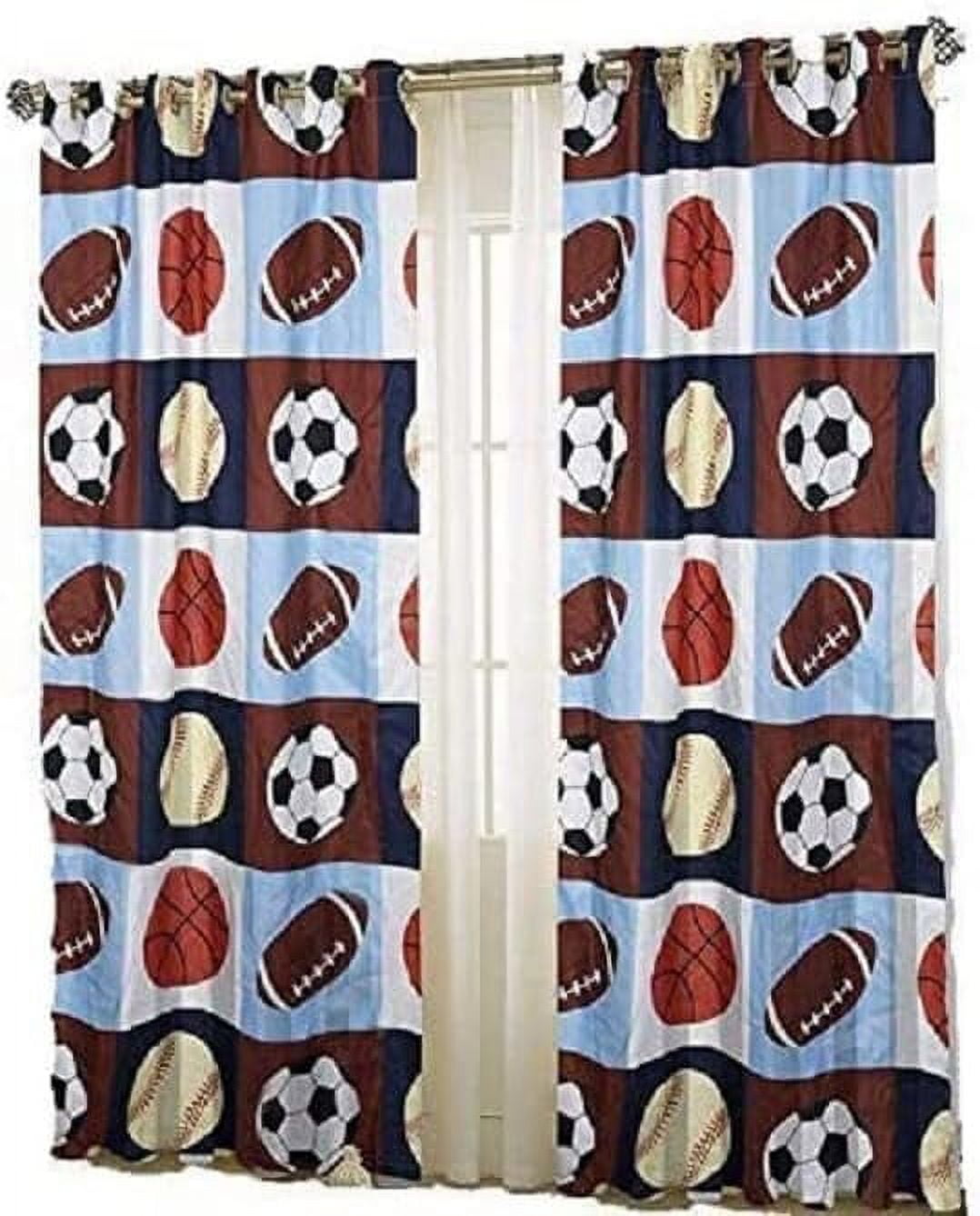 Golden Linen Kids Sports Collection Design Navy & Sky Blue Rod Pocket ...