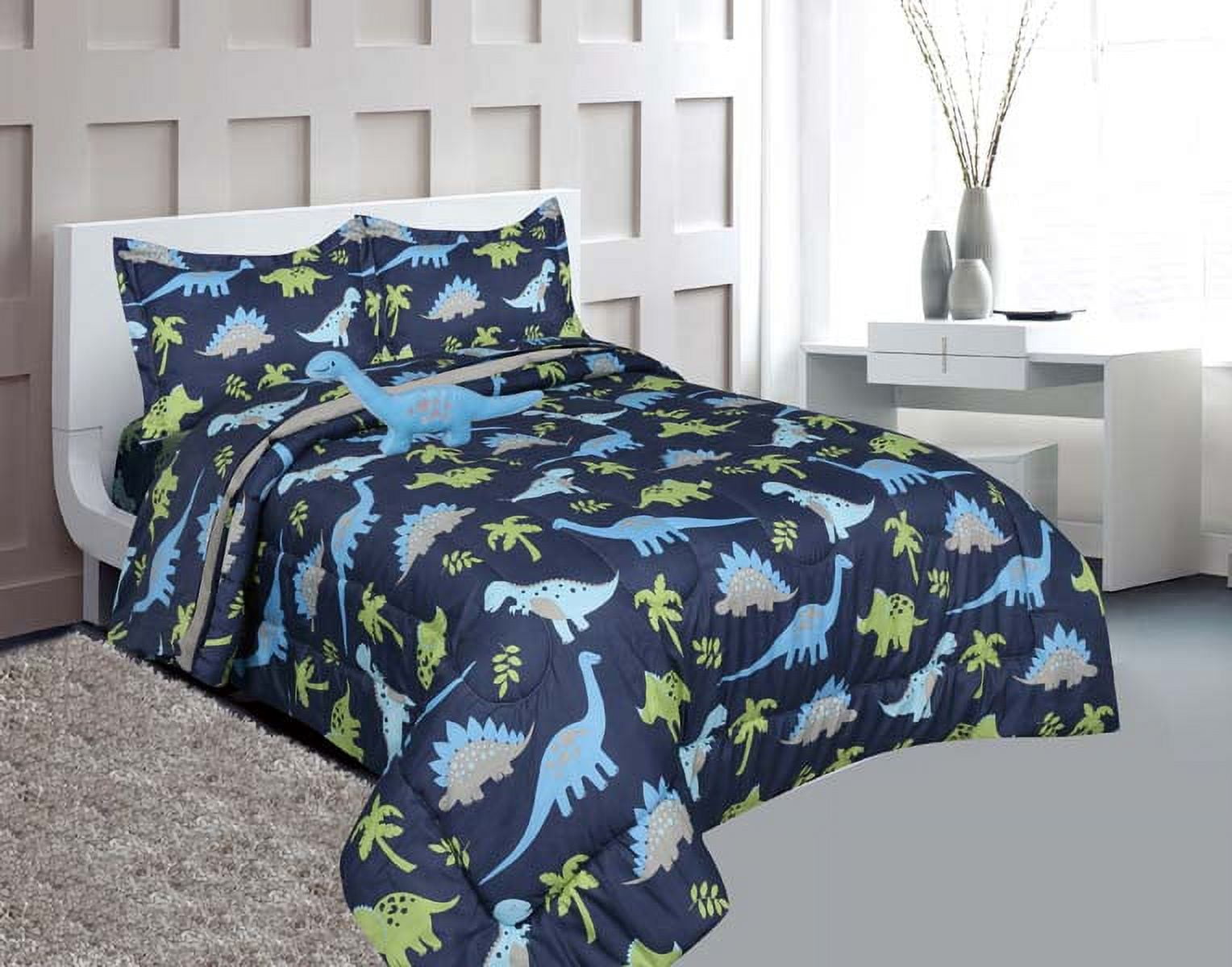Golden Linens Full Size 8 pieces Printed Microfiber Kids Comforter Bed ...