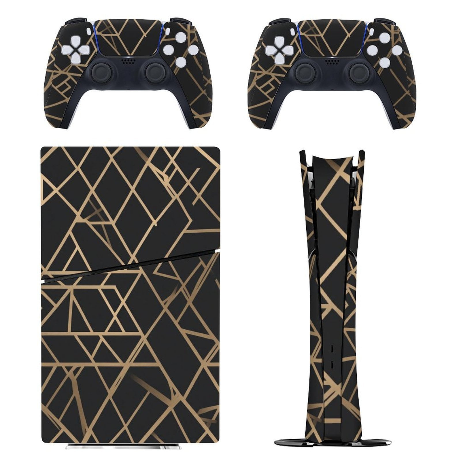 Golden Lines Console Skin Bundle for PS5 Pro Slim Disc & Digital / PS4 ...
